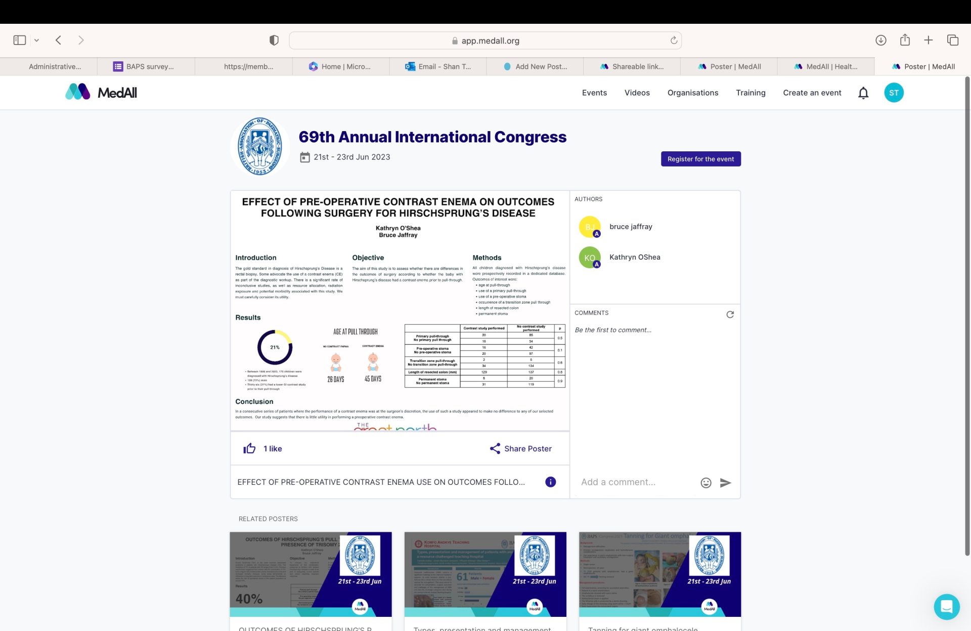 69th Poster Hall Opens 5th June 2023 | BAPS Congress